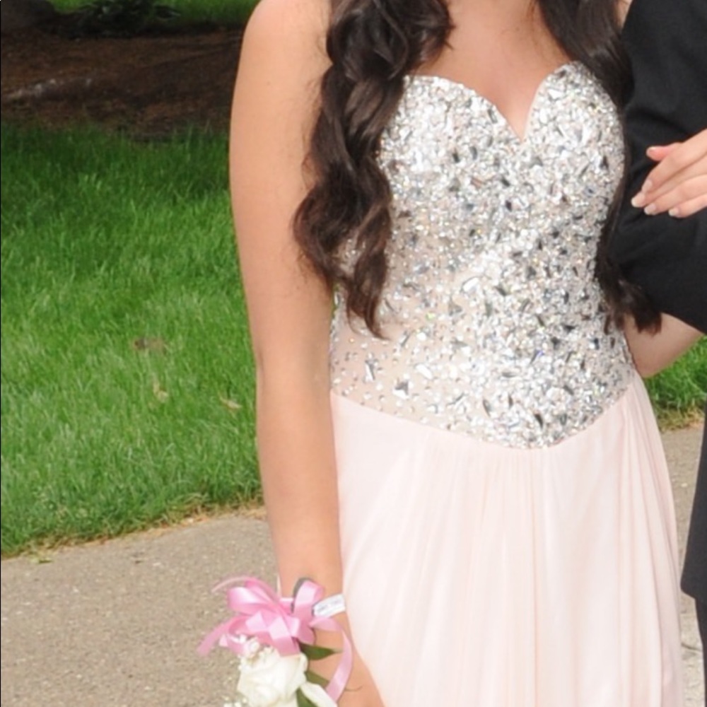 Pink Jeweled Prom Dress - Gem